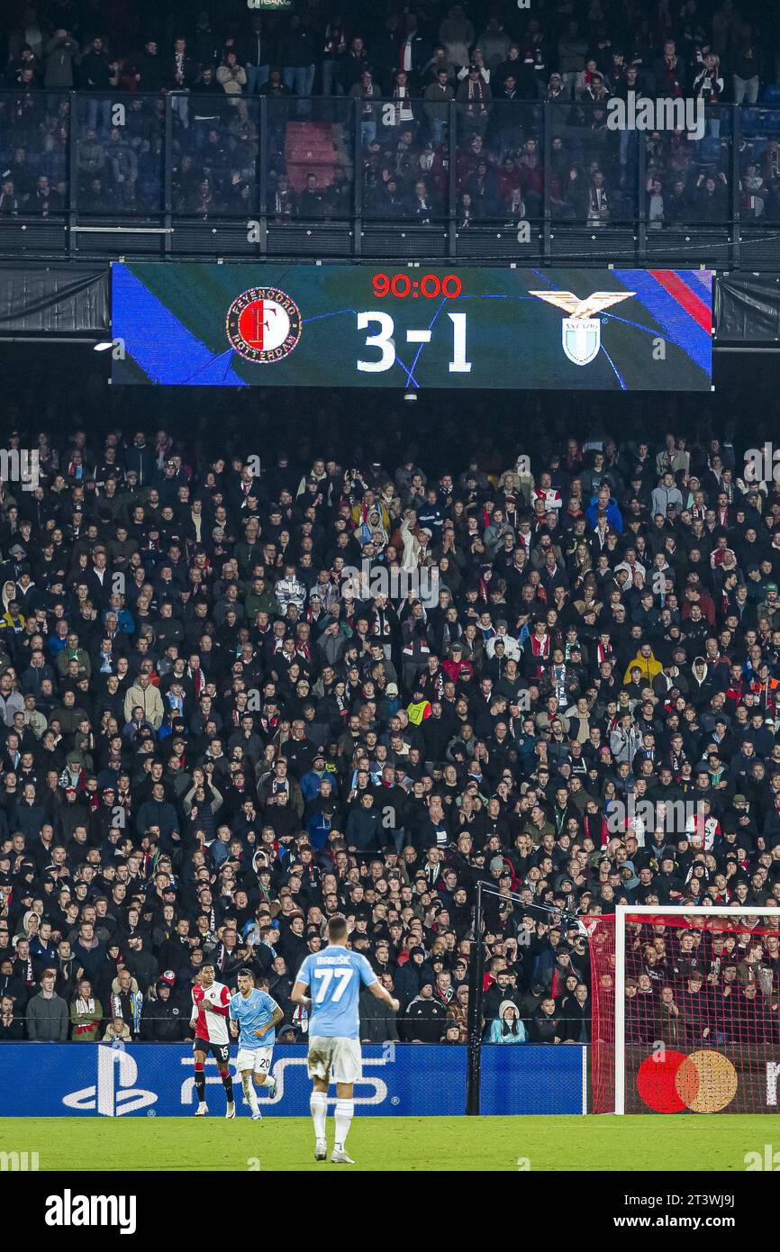 ROTTERDAM - Scoreboard after ninety minutes during the UEFA Champions ...