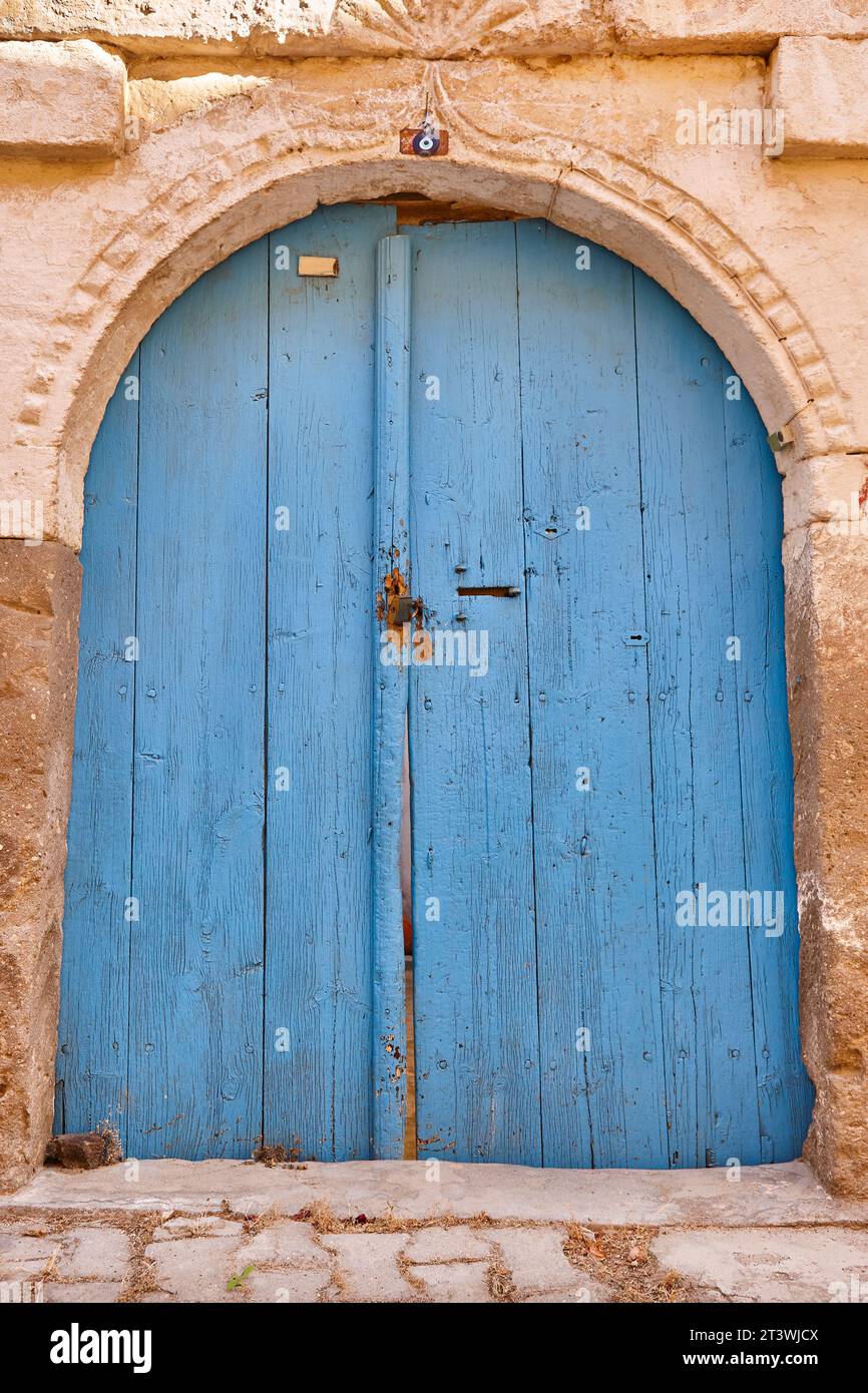 Antique greek colored doors in Mustafapasa village, Cappadocia. Turkey ...