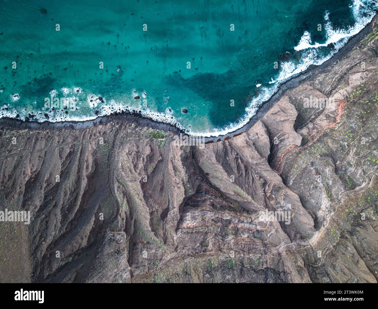 aerial view prespective by mountains meet the boundless deep, a rugged ...