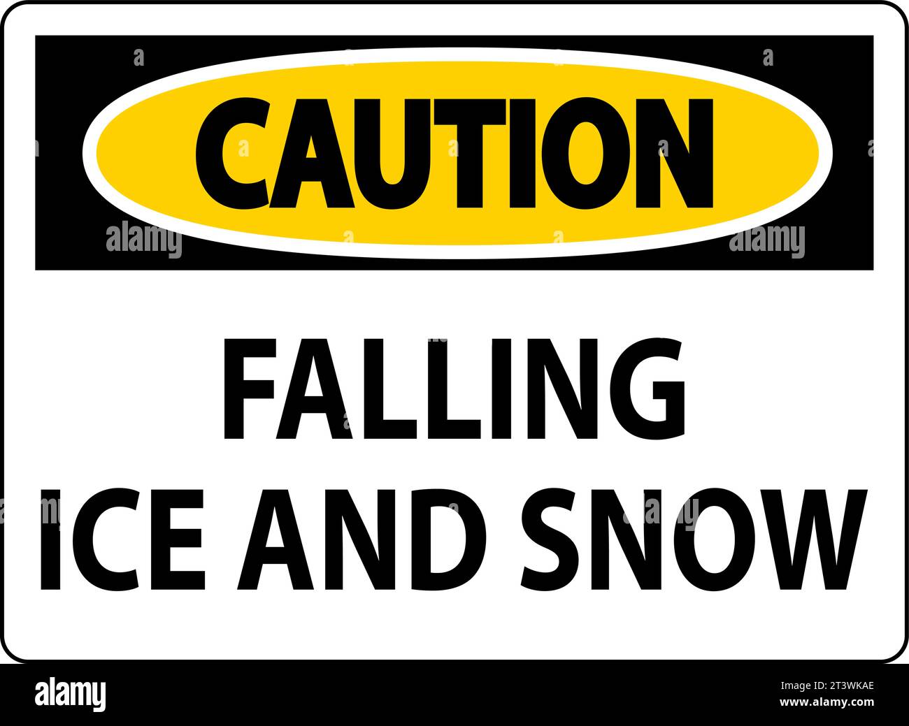 Caution Sign Falling Ice And Snow Stock Vector Image & Art - Alamy