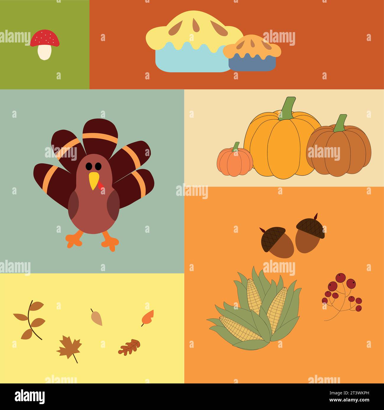 Happy thanksgiving card cartoon turkey hi-res stock photography and ...