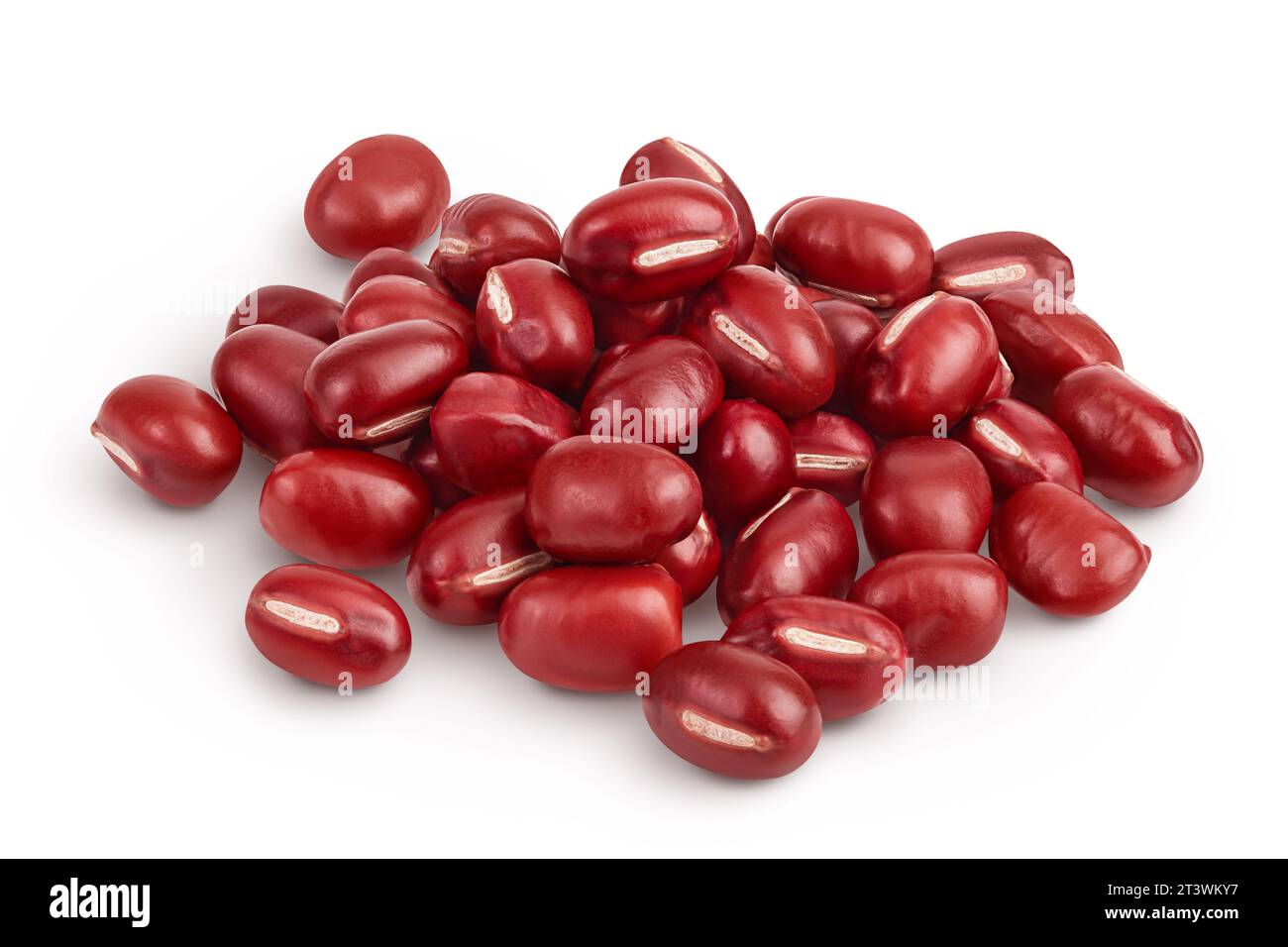 Red adzuki beans isolated on white background Stock Photo - Alamy