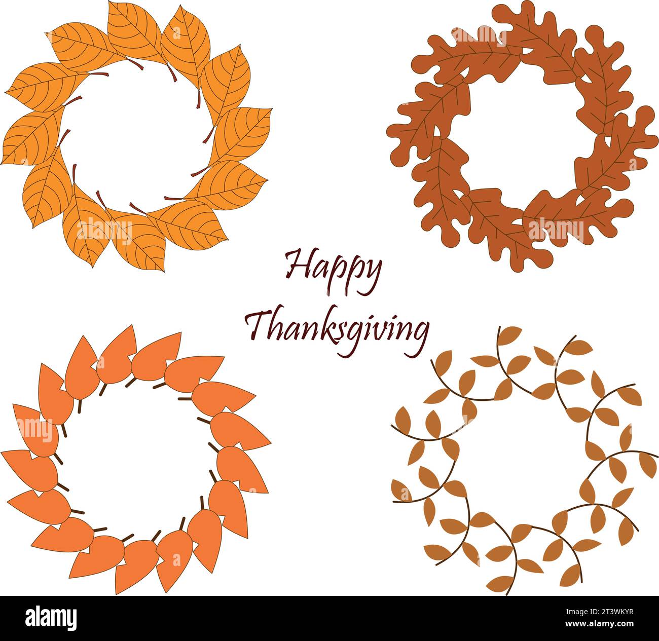 Thanksgiving frames vector illustration. Happy Thanksgiving day ...