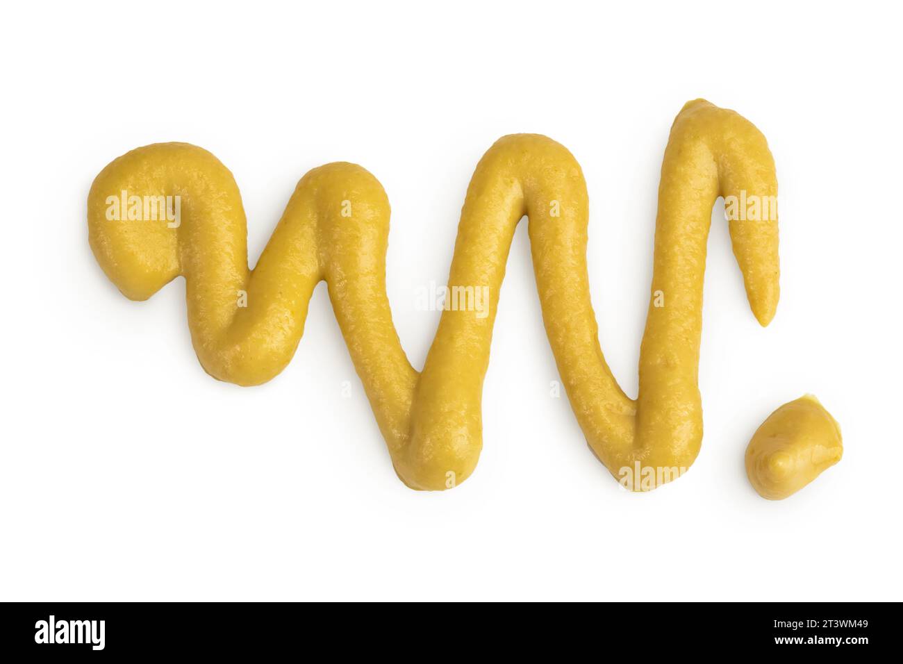 Mustard sauce isolated on white background. Top view. Flat lay Stock ...