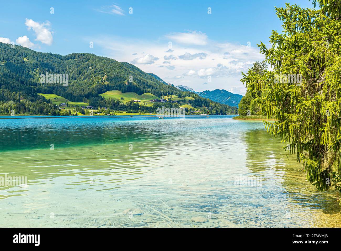 Picture of pretty Weissensee lake in Austria Stock Photo - Alamy