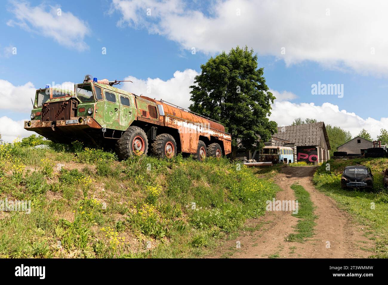 Museum of old russian vehicles, Open field exhibition of classic cars ...