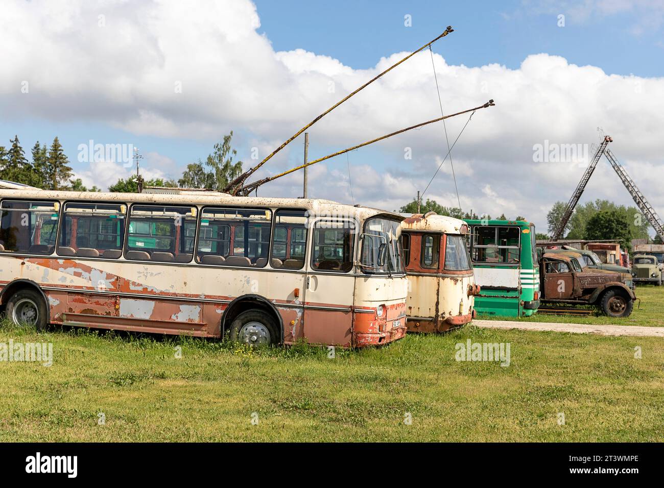 Museum of old russian vehicles, Open field exhibition of classic cars ...