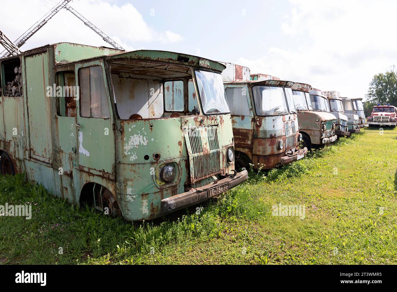 Museum of old russian vehicles, Open field exhibition of classic cars ...