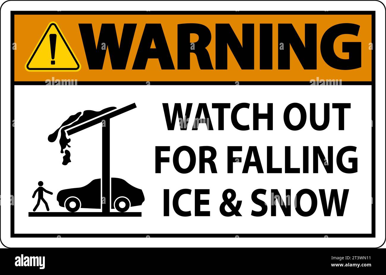 Warning Sign Watch Out For Falling Ice And Snow Stock Vector Image ...