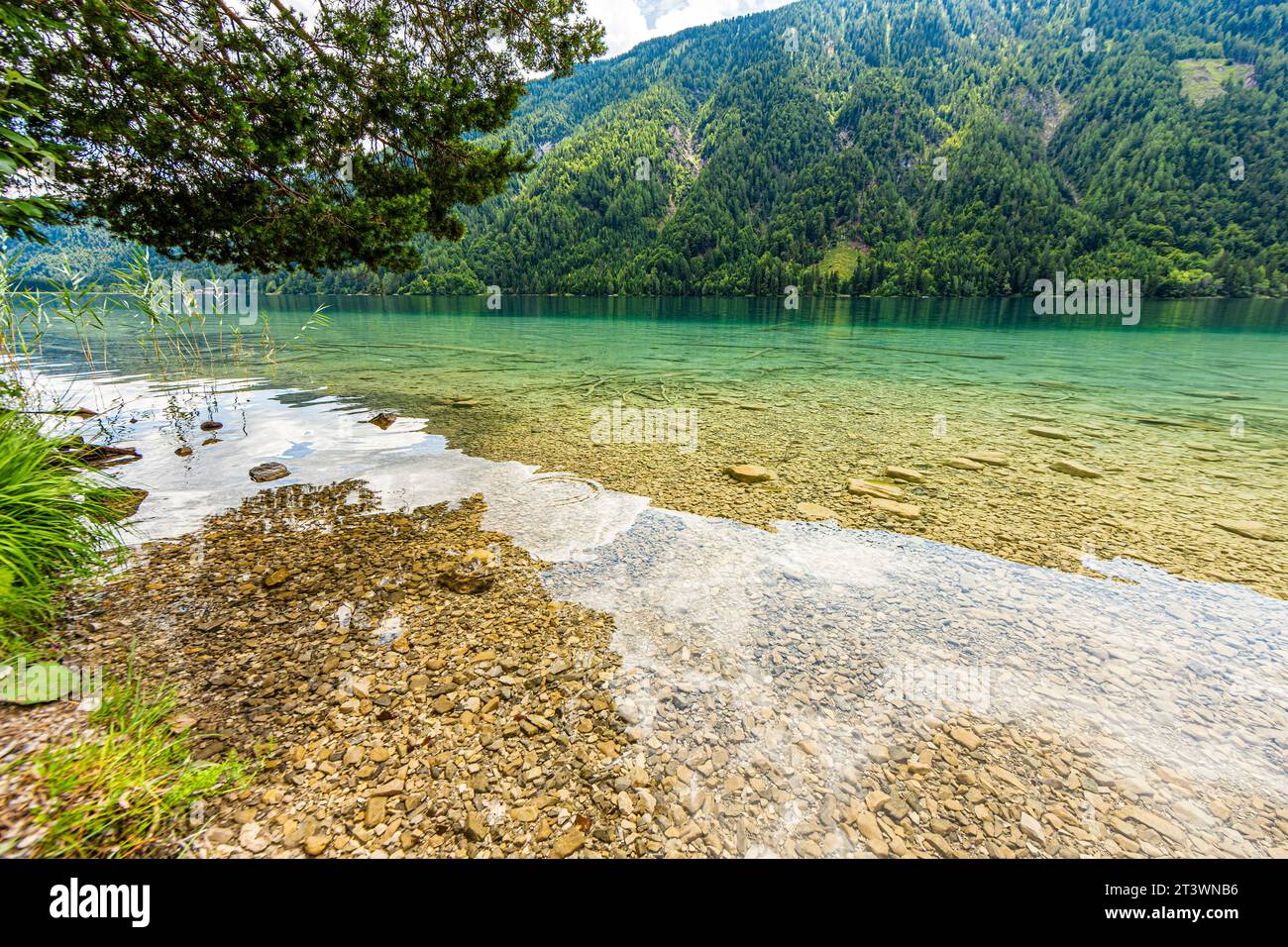 Picture of pretty Weissensee lake in Austria Stock Photo - Alamy