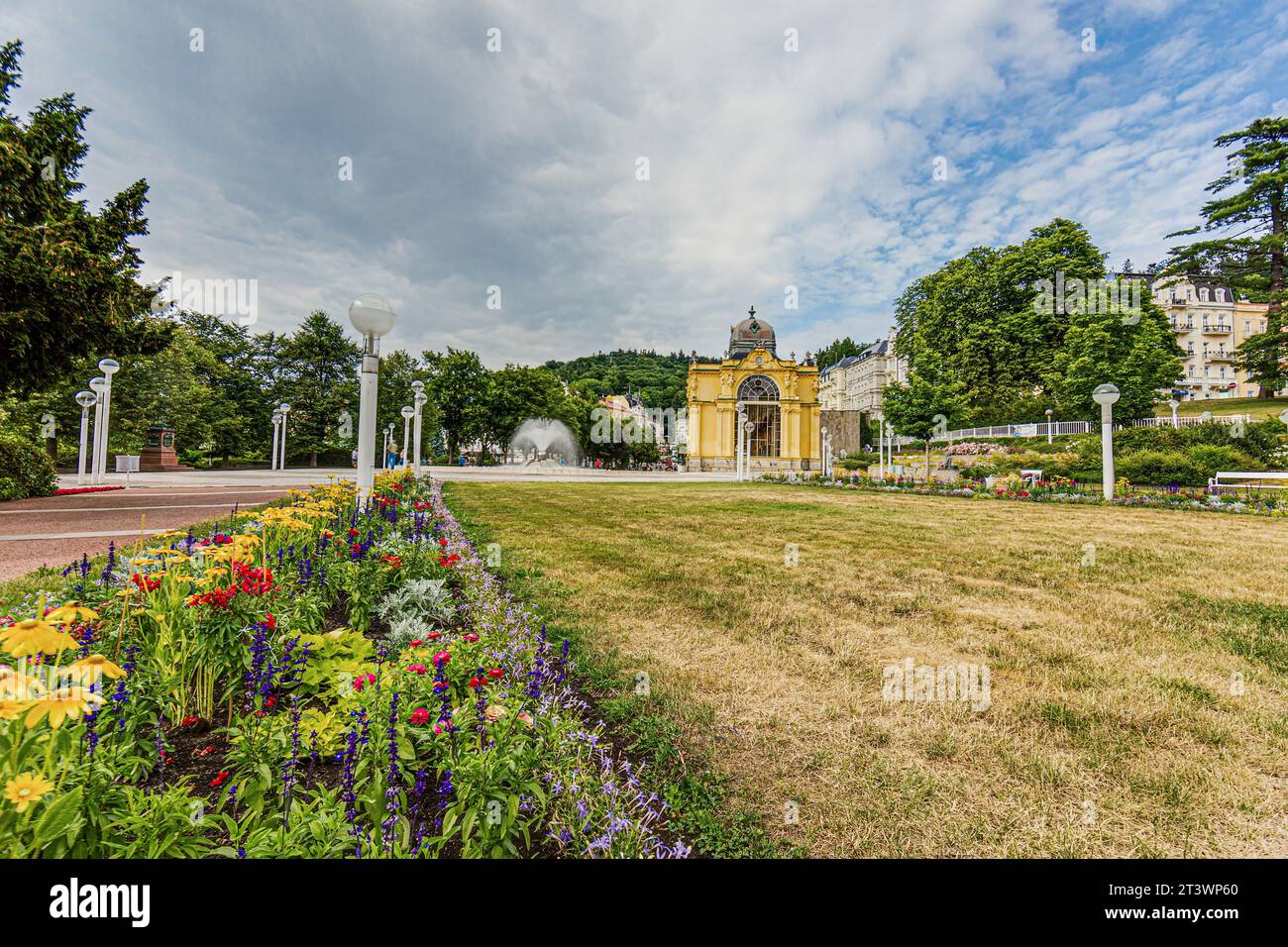 View on historic Kolonada building in the Czech spa town Marienbad ...