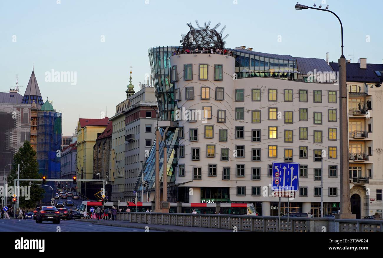 PRAGUE. Modern building, also known as the Dancing House Stock Photo ...