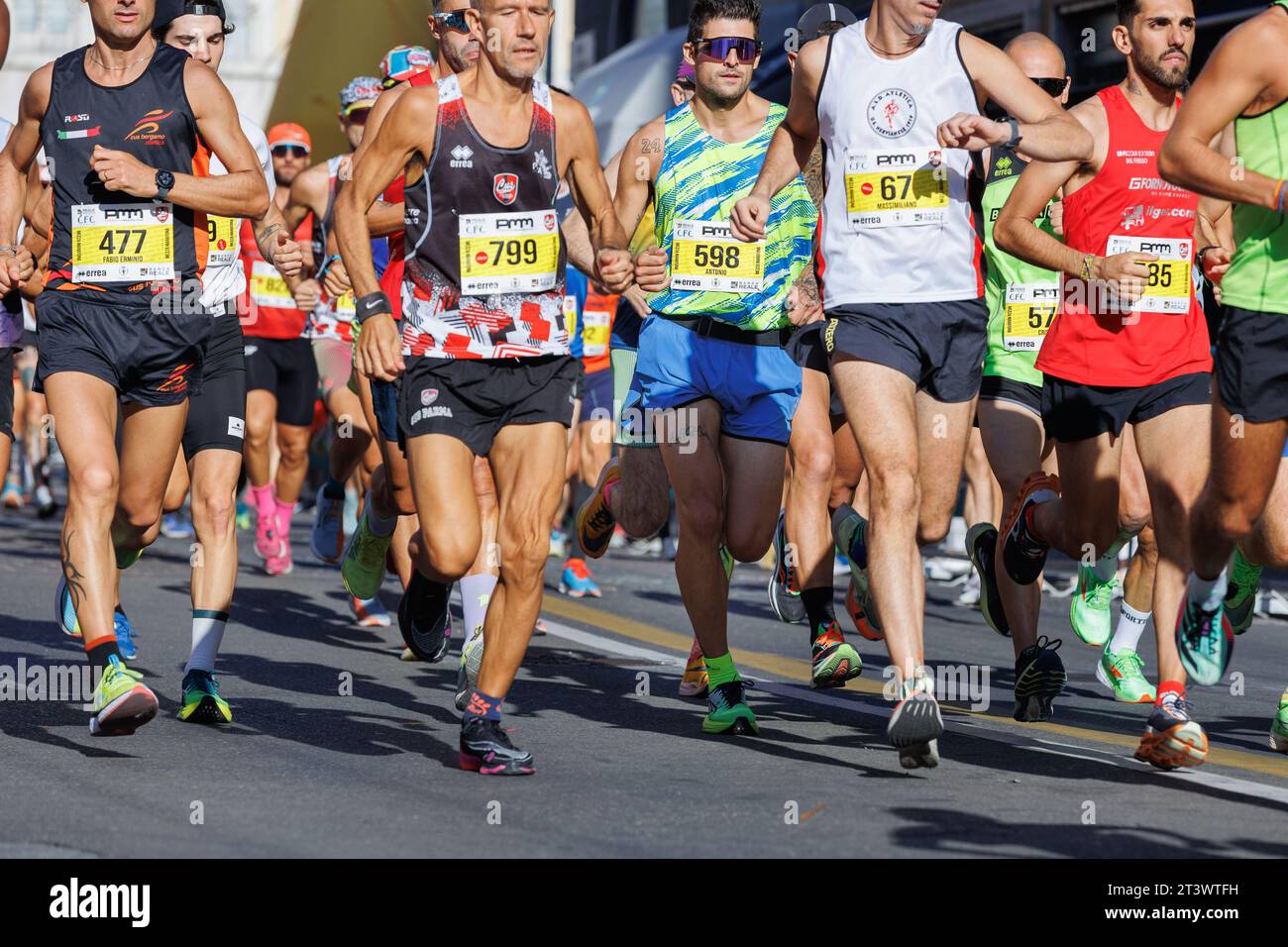 International Marathon Running Race, People Feet on City Road Stock ...