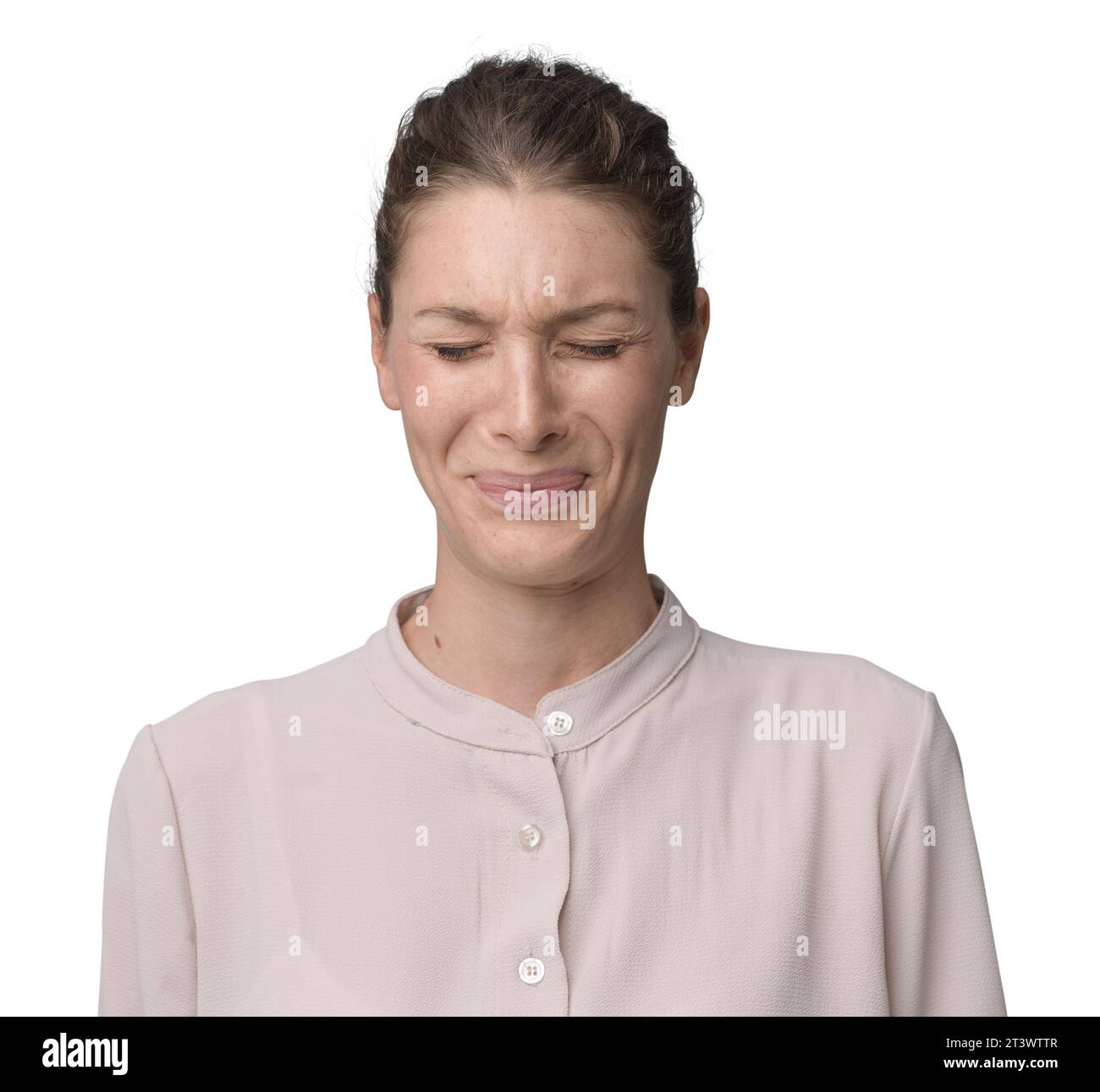 Young woman disgusted sad expression hi-res stock photography and ...