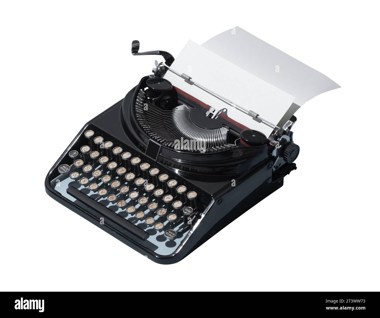 Professional vintage typewriter and blank sheet, storytelling and ...
