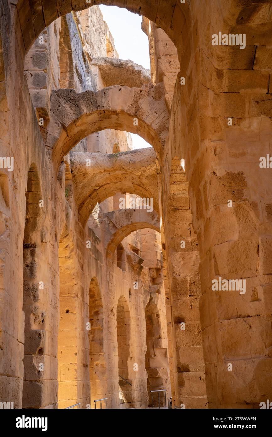 El Jem Coliseum. The largest Roman amphitheater in Africa. Unesco World ...