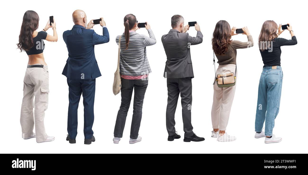 People taking pictures using their smartphones Stock Photo - Alamy