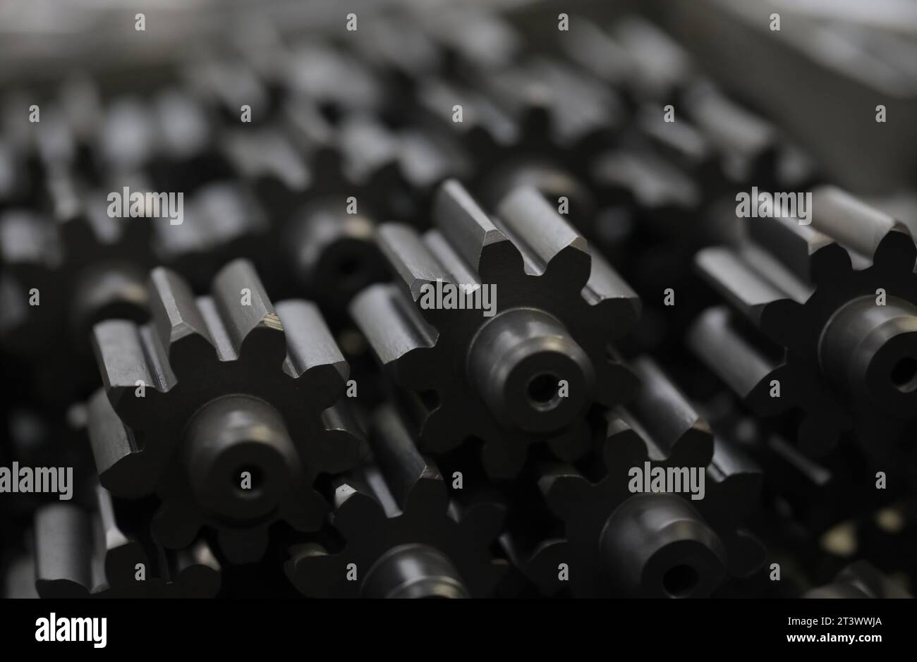 Engineer gearing wheels Stock Photo - Alamy