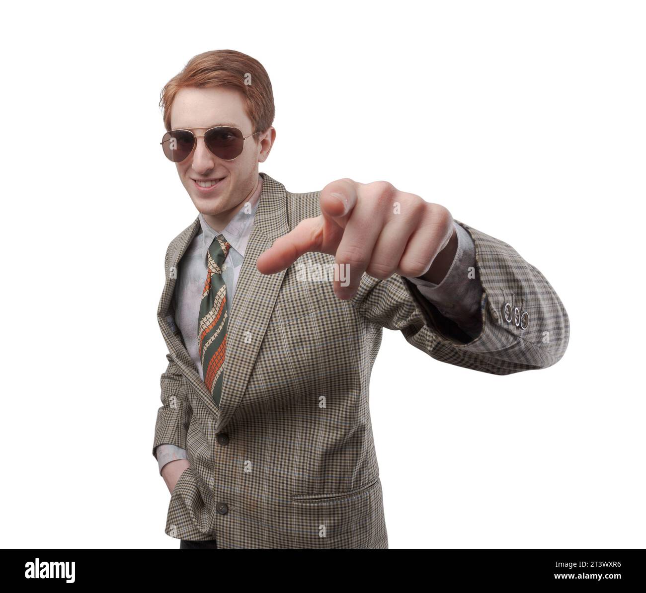 Cool funny guy pointing at camera and smiling Stock Photo - Alamy