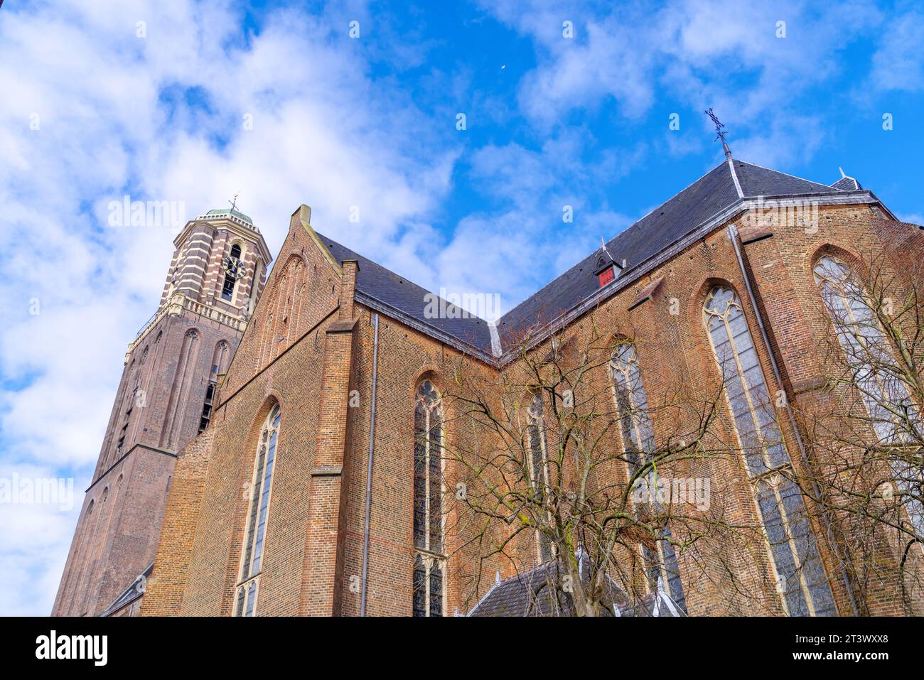 Historic church in the center of Zwolle, a city in the Netherlands ...