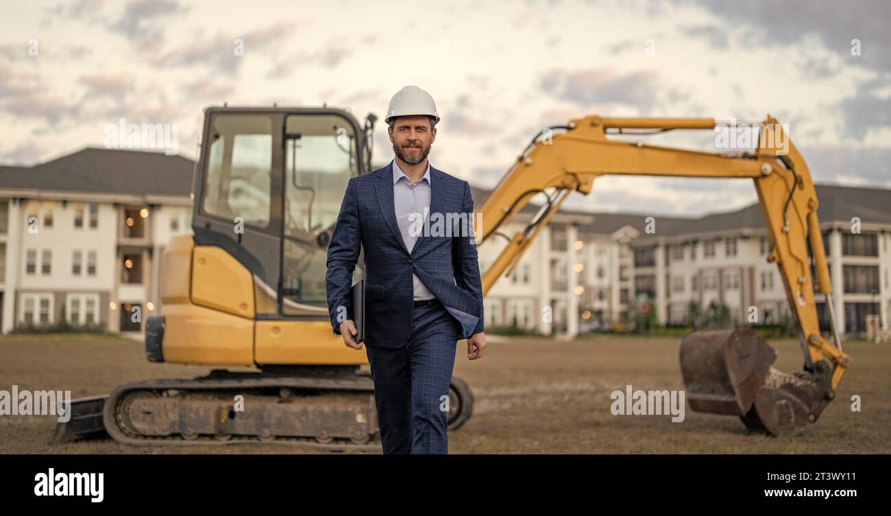supervisor checking business project walk outdoor. photo of supervisor ...