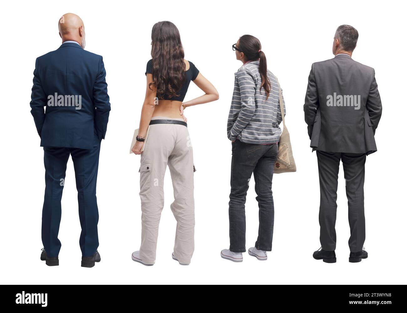 Business people standing and waiting Stock Photo - Alamy