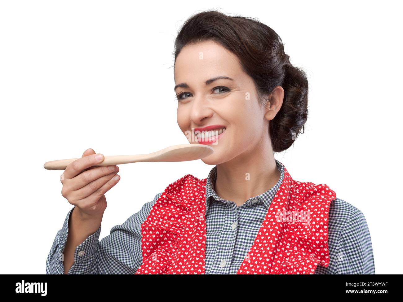 Woman eating spoon 1960s hi-res stock photography and images - Alamy