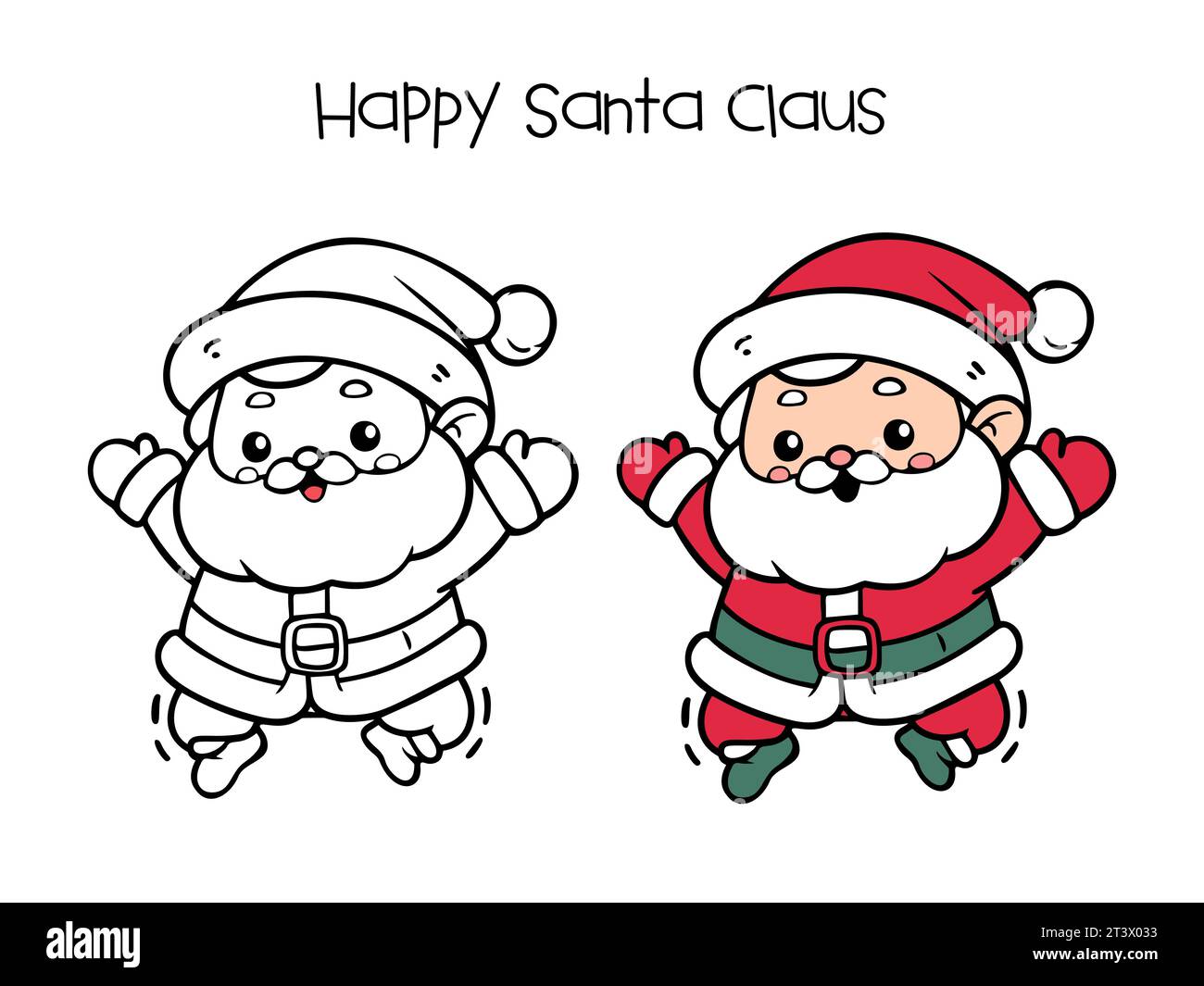 Happy jumping Santa Claus Stock Vector Image & Art - Alamy