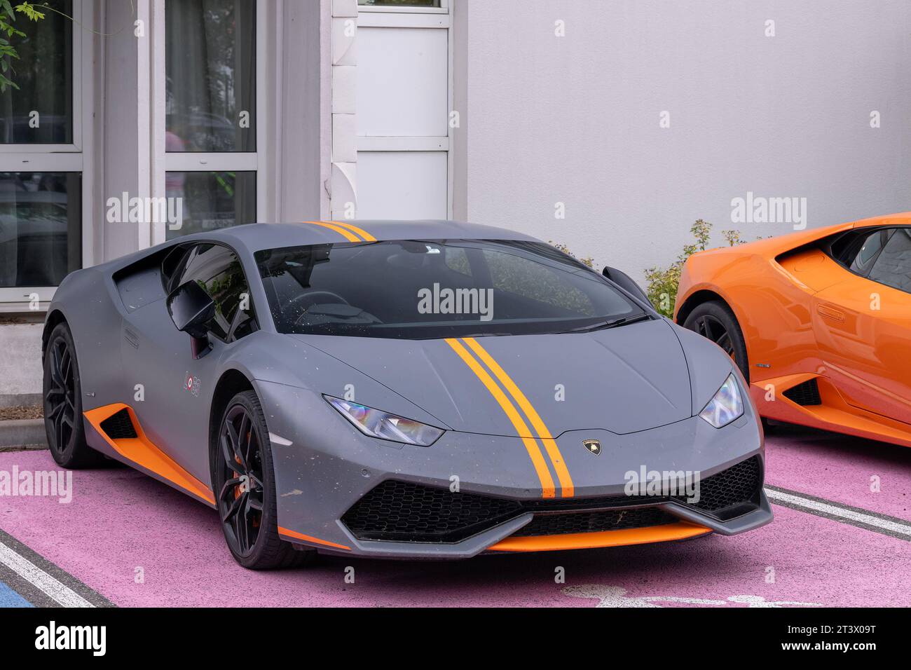 Grey Lamborghini Huracán Avio parked on the street Stock Photo - Alamy