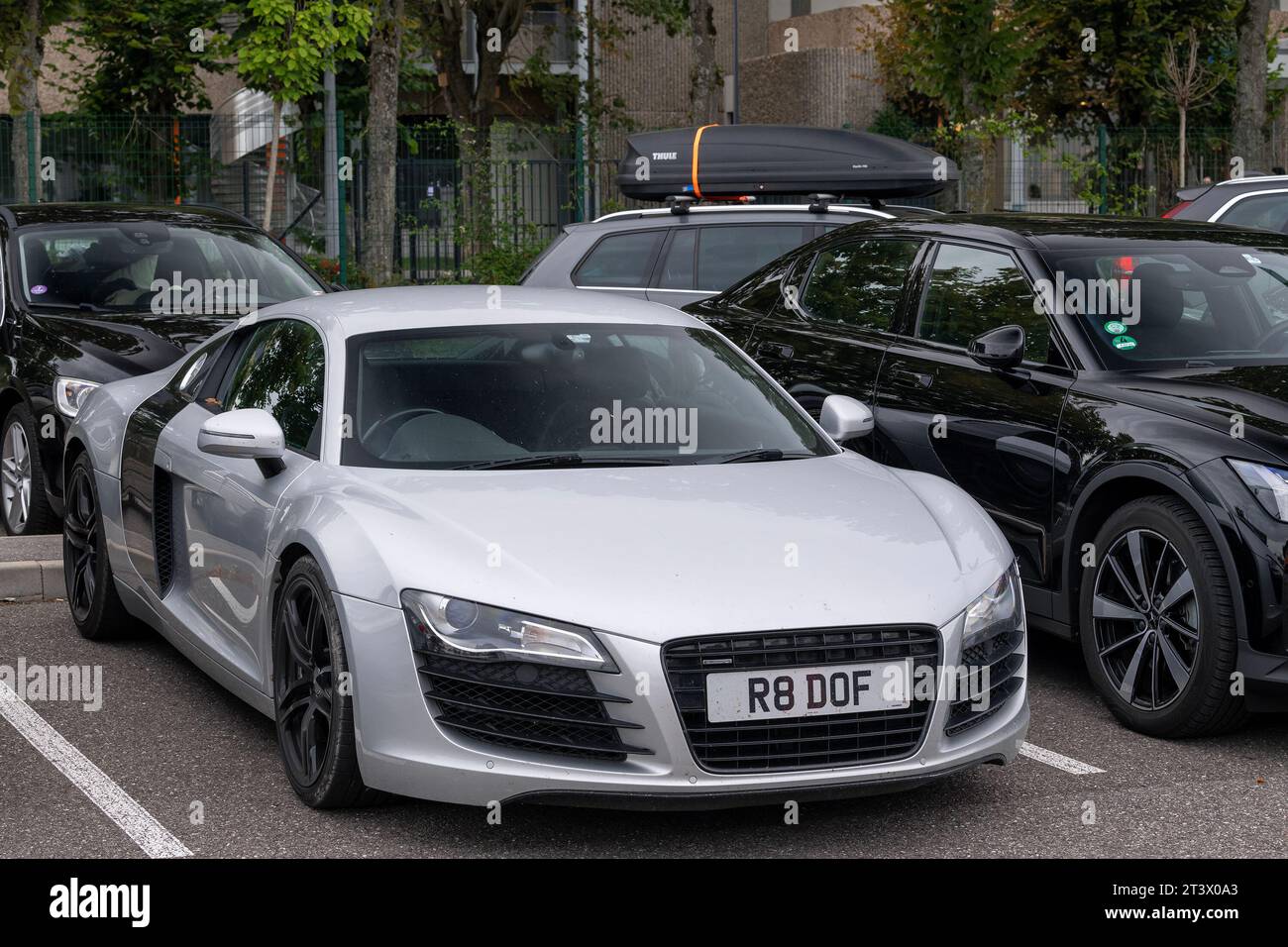 Grey Audi R8 parked on the street Stock Photo - Alamy
