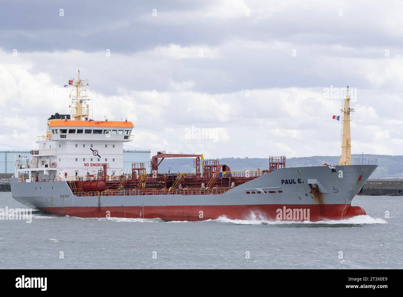 Le Havre, France - Oil chemical tanker PAUL E departing port of Le ...