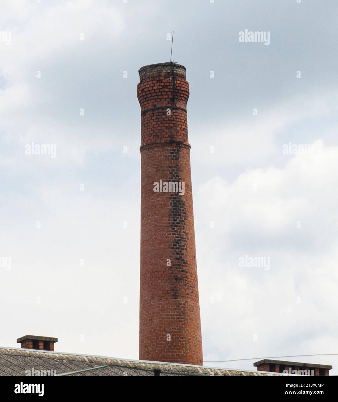 Industrial brick pipe isolated over white sky background Stock Photo ...