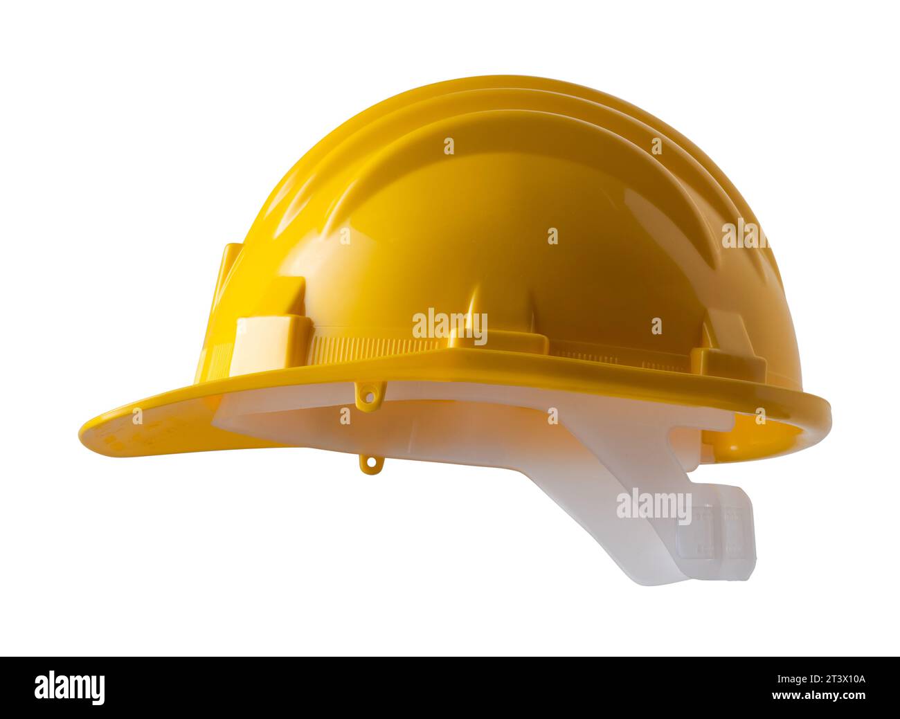 Construction yellow helmet for workers on an isolated background Stock ...