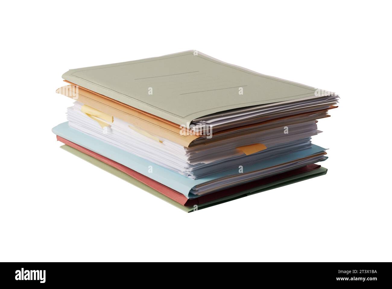 Documents pile folders Cut Out Stock Images & Pictures - Alamy