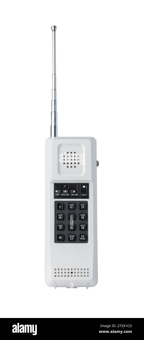vintage mobile phone isolated on white background Stock Photo - Alamy