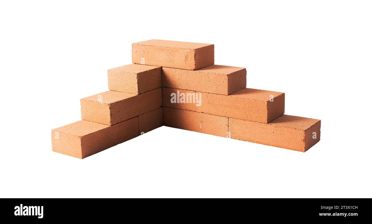 Brick wall under construction: building and home construction concept ...