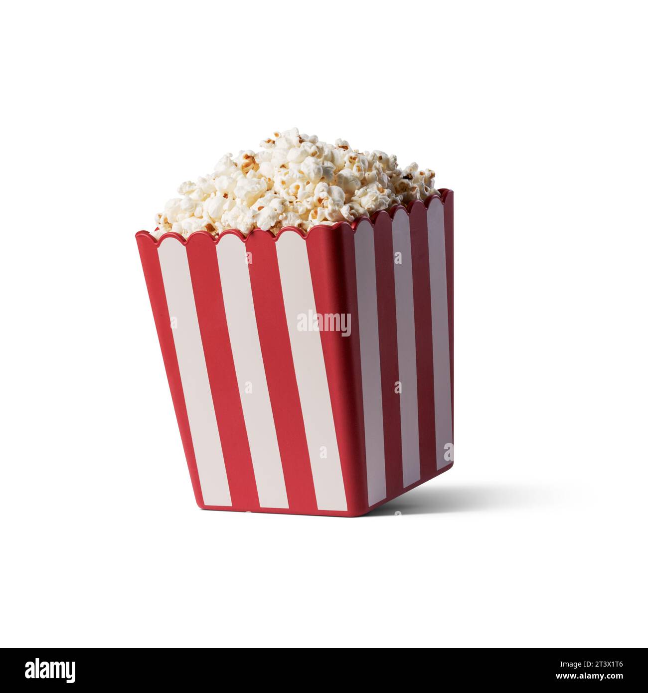 Popcorn in cardboard box isolated on white background Stock Photo - Alamy