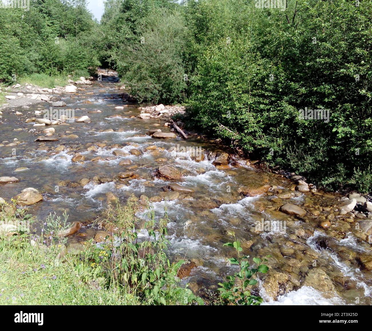 Down fast mountain river hi-res stock photography and images - Alamy