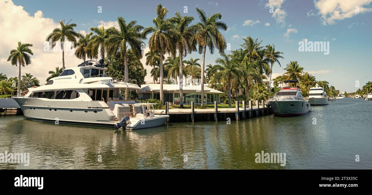 seaside harbor destination. view of harbor with yachts at seaside ...