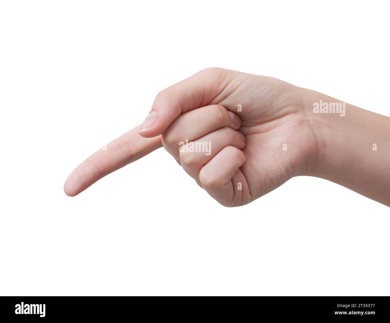 Female hand pointing finger isolated, she is giving orders Stock Photo ...
