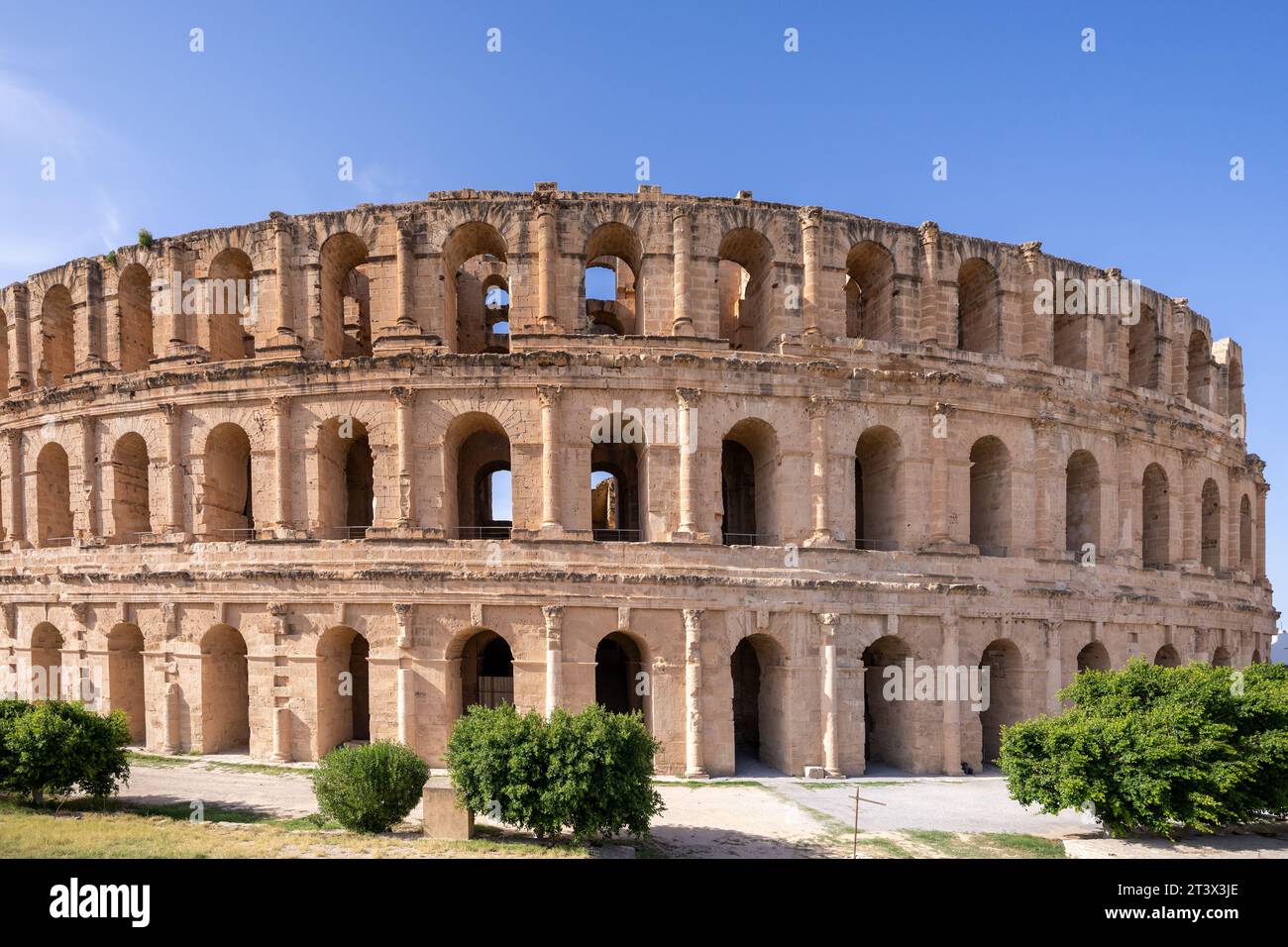 El Jem Coliseum. The largest Roman amphitheater in Africa. Unesco World ...