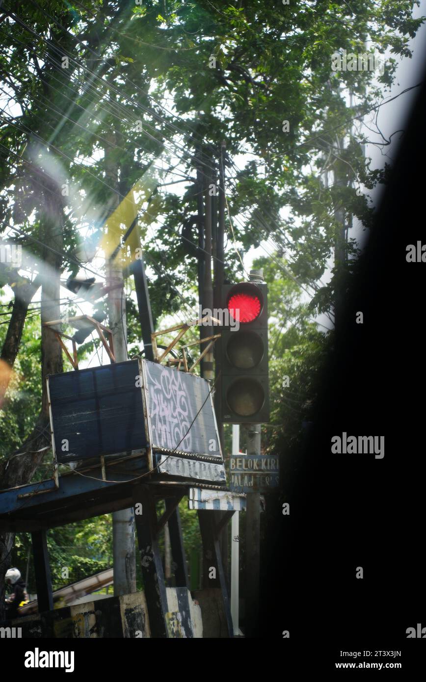 Jakarta, Indonesia - October 8 2023 : Lampu Merah, Red Traffic Light ...