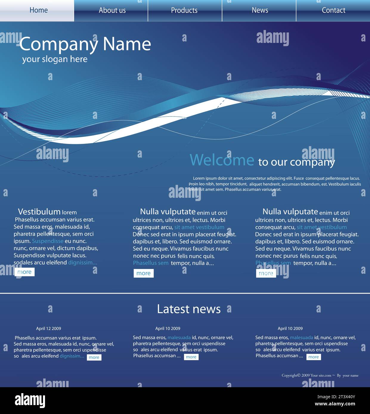 Editable website template Royalty Free Vector Image Stock Vector Image ...