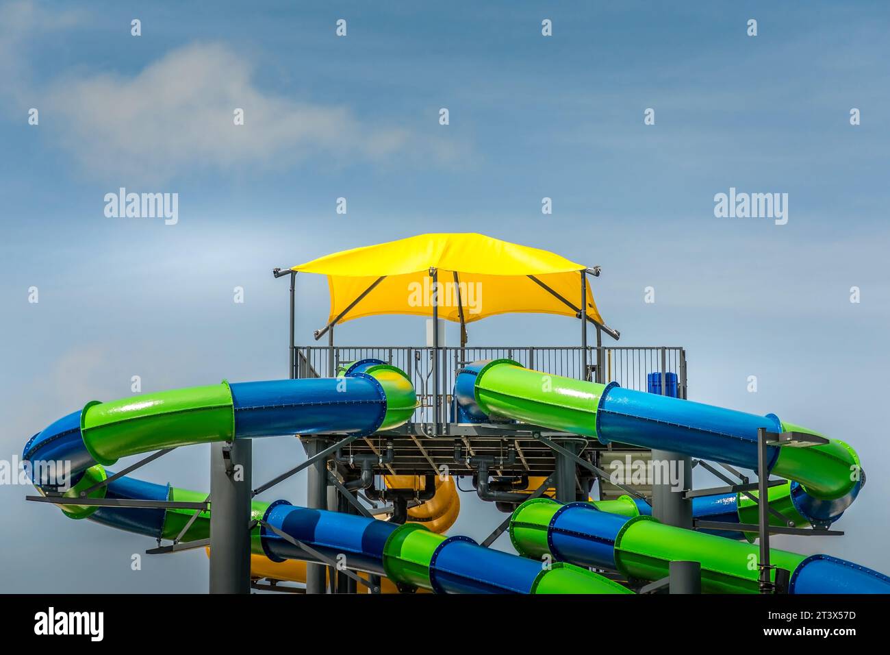 Outdoor pool with water slide hi-res stock photography and images - Alamy