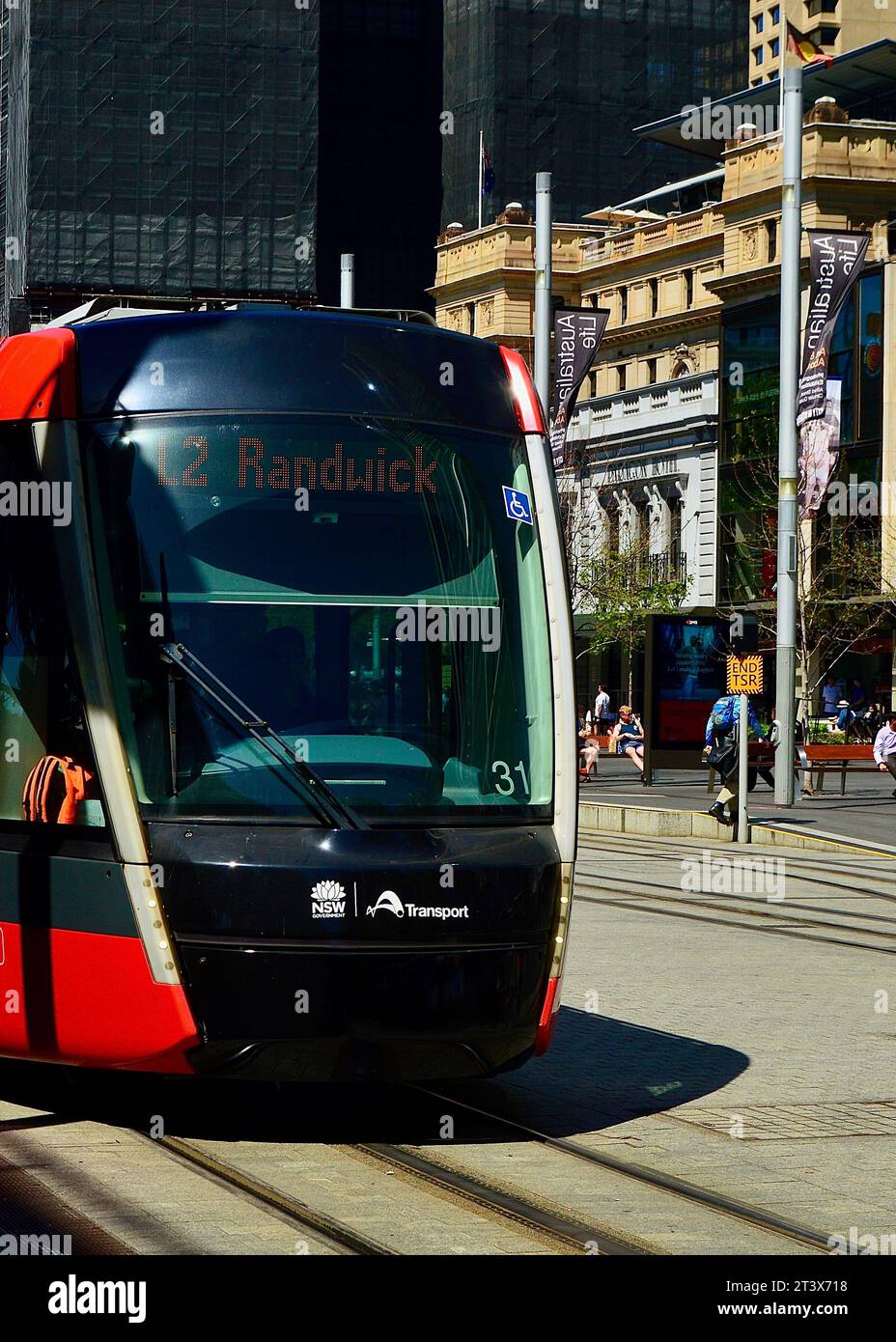 A view of the light rail cable car at Circular Quay in Sydney Stock ...