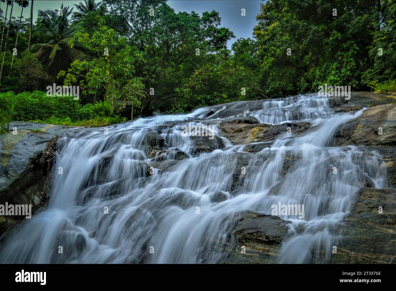 Beautiful waterfalls view on Kerala road highways Stock Photo - Alamy