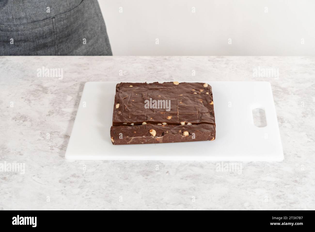 Chocolate macadamia fudge Stock Photo - Alamy