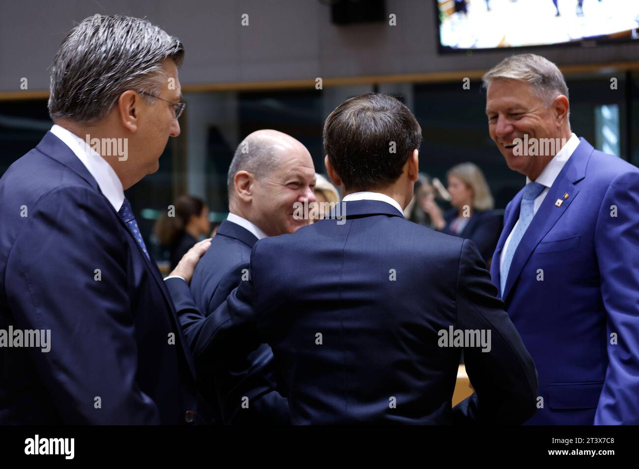 From left, Croatia's Prime Minister Andrej Plenkovic, Germany's ...