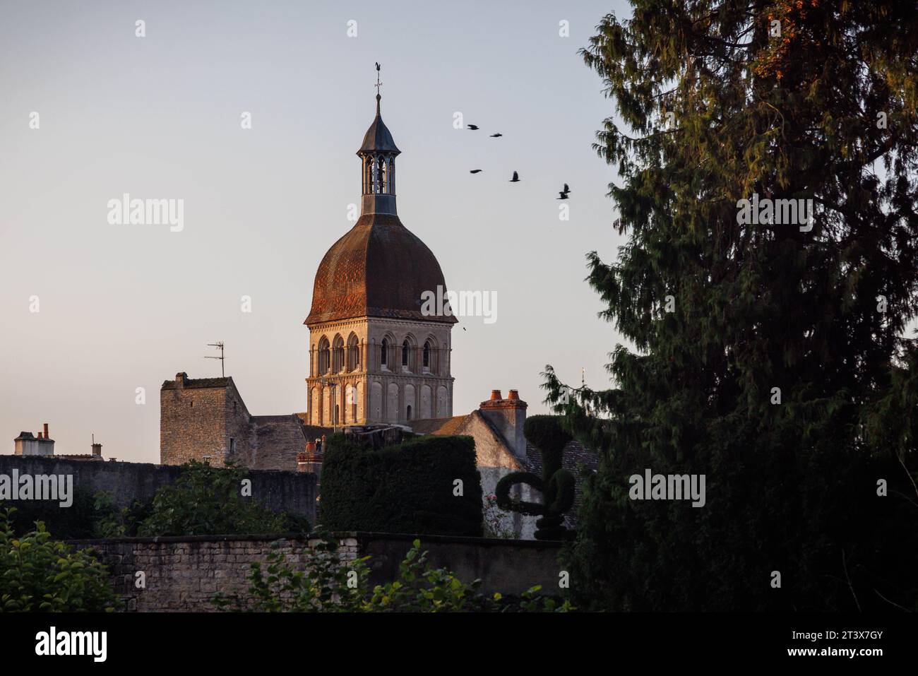 Sunrise light on a cathedral in Beaune, France Stock Photo - Alamy