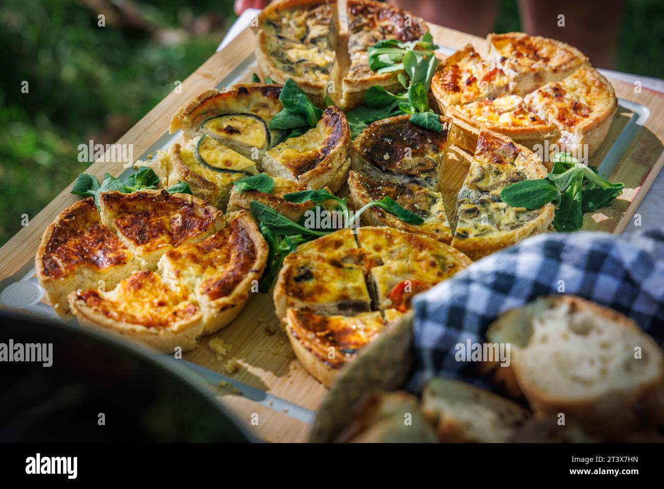 Quiches at an outdoor picnic in Burgundy, France Stock Photo - Alamy